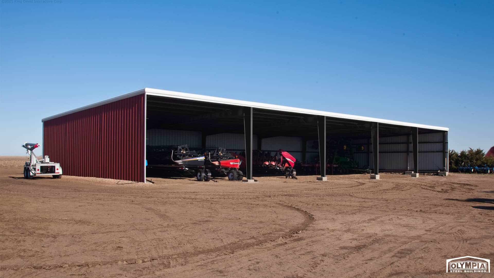 Steel Open-Face Equipment Building | Olympia Steel Buildings